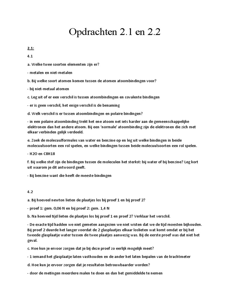 Opdrachten 2.1 en 2.2 | PDF
