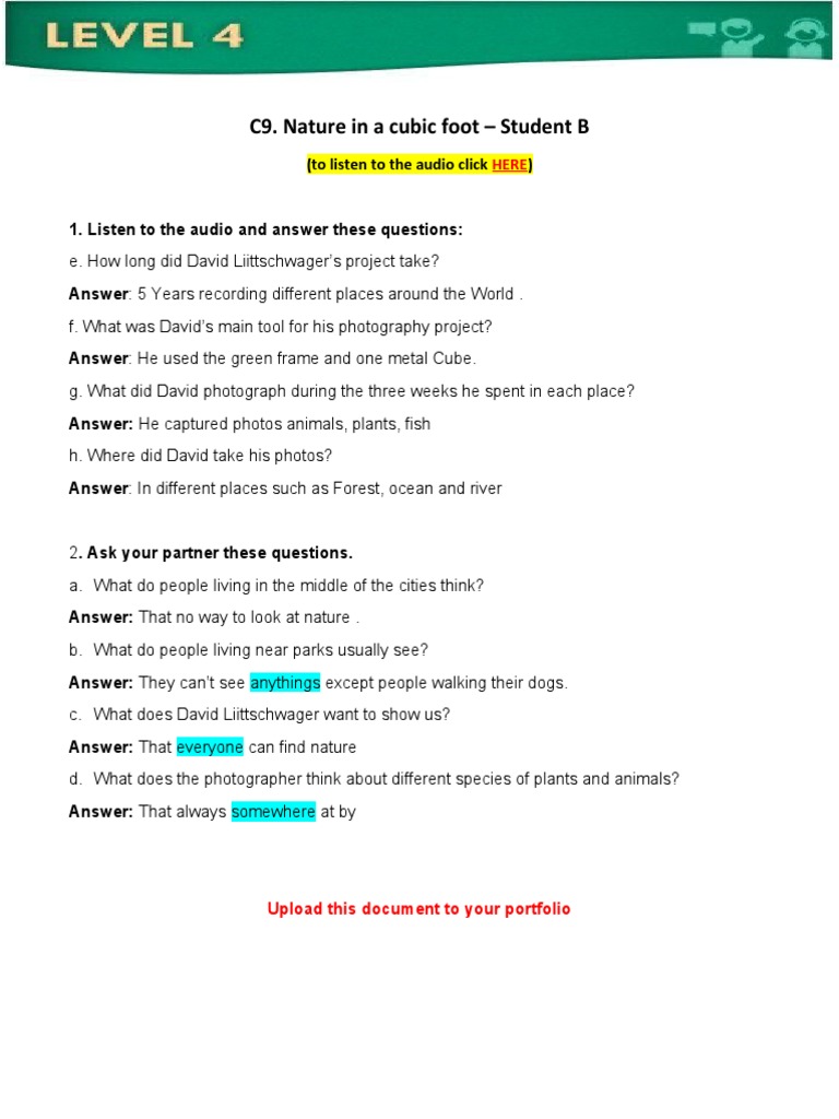 C9. Nature in One Cubic Foot - STUDENT B | PDF