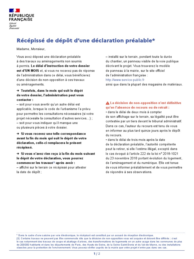 Déclaration préalable de travaux CERFA 13703 | PDF