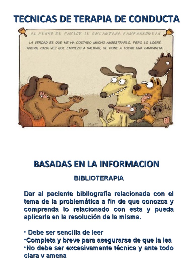 Tecnicas de Terapia de Conductual | PDF | Comportamiento | Reforzamiento Tecnicas de Terapia de Conductual | PDF | Comportamiento | Reforzamiento