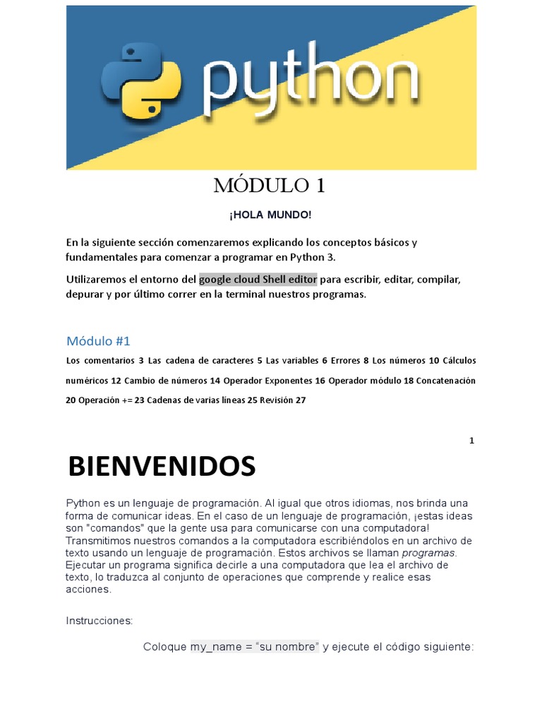 MODULO#1 - 1 Conceptos Basicos | PDF | Programa de computadora ...