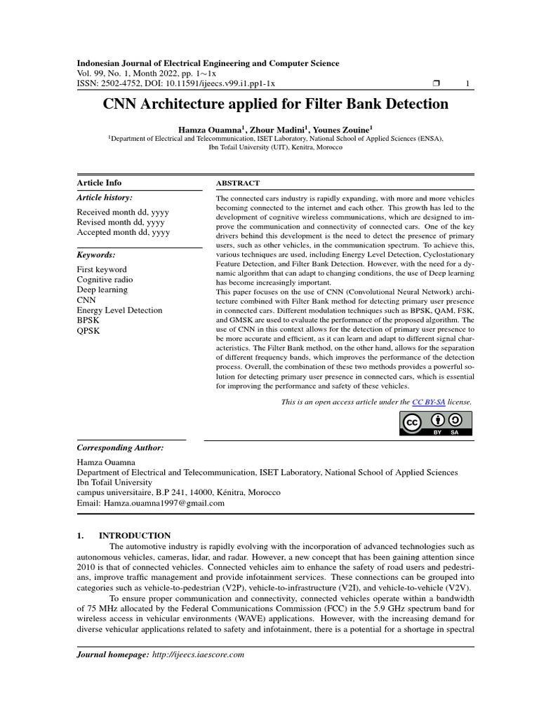 CNN Architecture Applied For Filter Bank Detection | Download Free PDF ...
