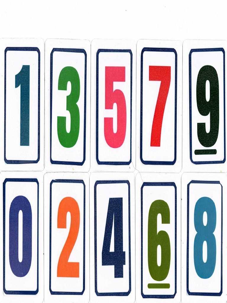 Fichas de Números - Tarjetas de Valor Posicional | PDF