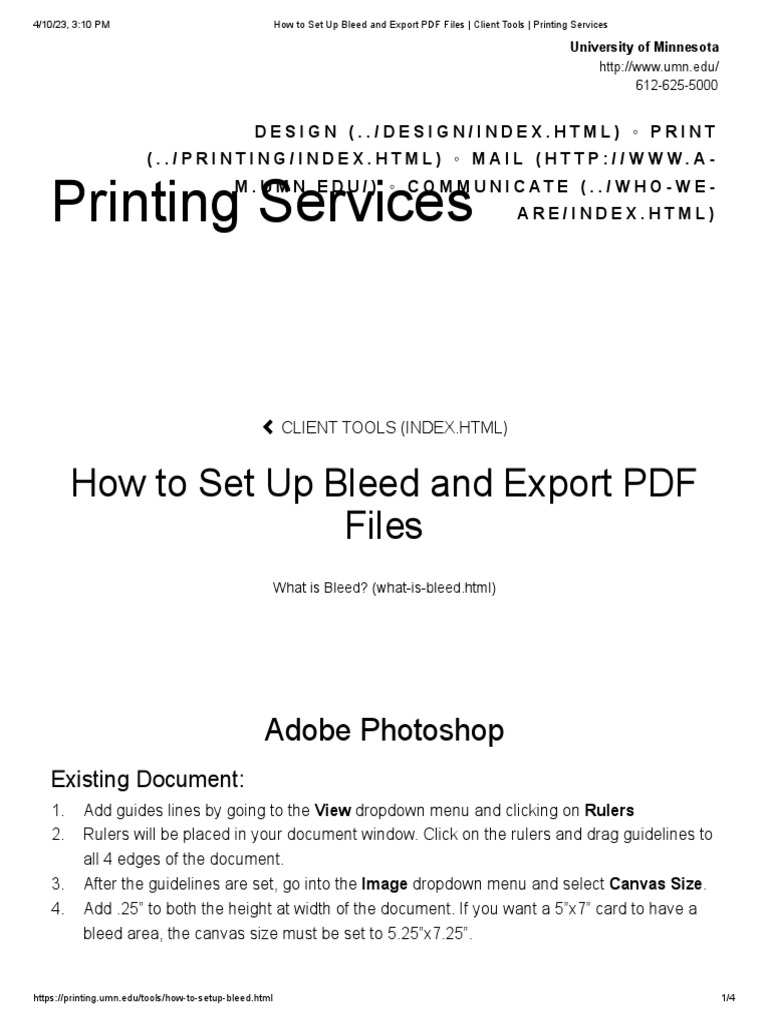 How To Set Up Bleed and Export PDF Files - Client Tools - Printing ... How To Set Up Bleed and Export PDF Files - Client Tools - Printing ...