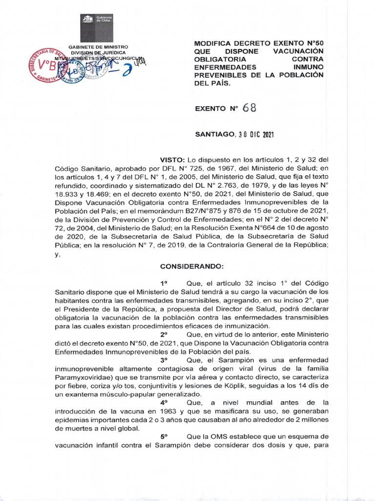Decreto Exento #68 30 12 2021 | PDF