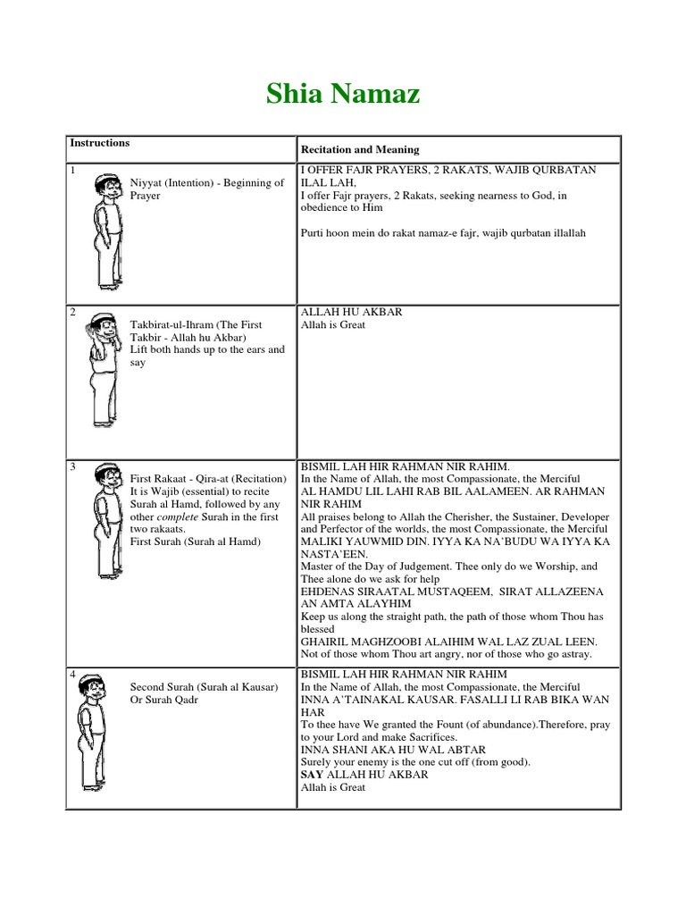 Shia Namaz: Instructions Recitation and Meaning | PDF | Allah | Semitic Words And Phrases