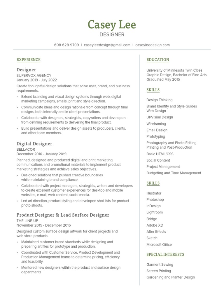 Casey Lee - Resume 2022 | PDF