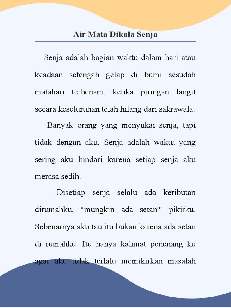 Air Mata Dikala Senja | PDF | Pengembangan Diri | Puisi