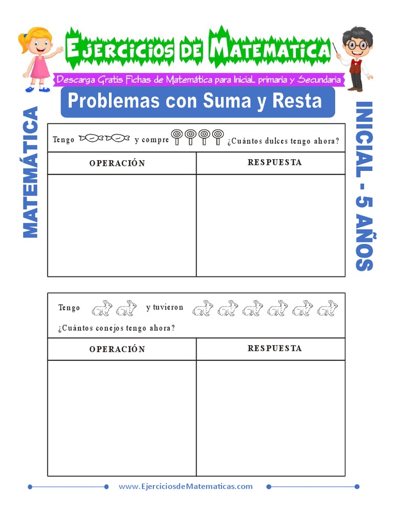 Ejercicios de Operaciones Con Suma y Resta para Niños de 5 Años | PDF