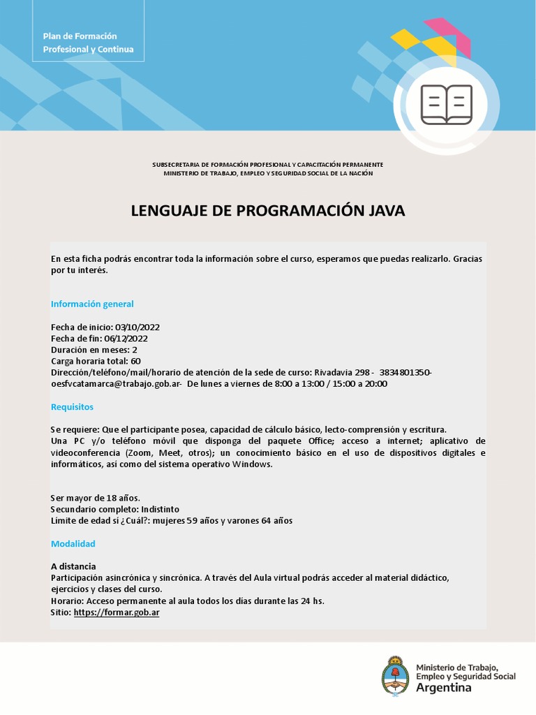 Lenguaje de Programación Java | PDF | Lenguaje de programación | Java (lenguaje de programación)