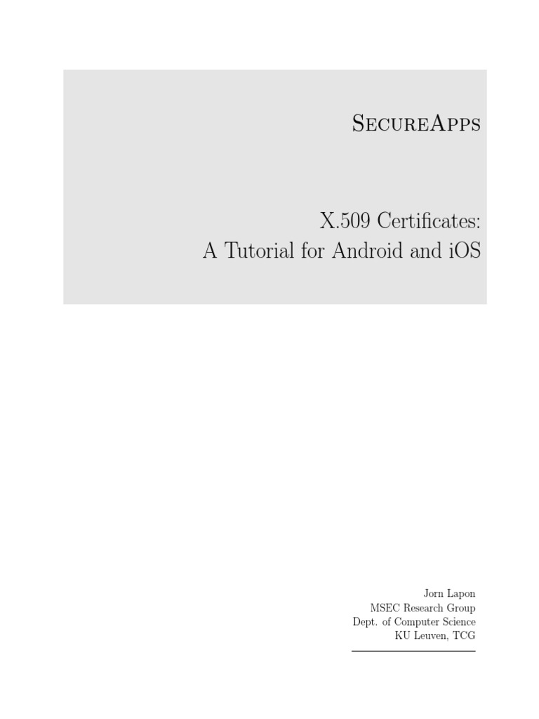 Msec x509 Full | PDF | Public Key Certificate | Public Key Cryptography