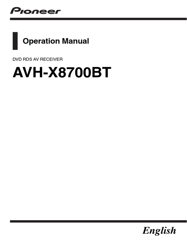 AVH-X8700BT Manual EN | PDF | Smartphone | Bluetooth