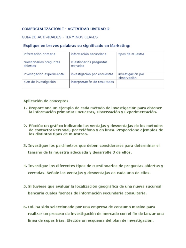 Actividades-Unidad 2 | PDF