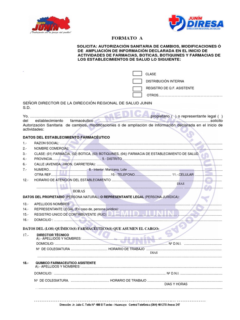 Formato A - de Modificaci N Boticas | PDF | Farmacia