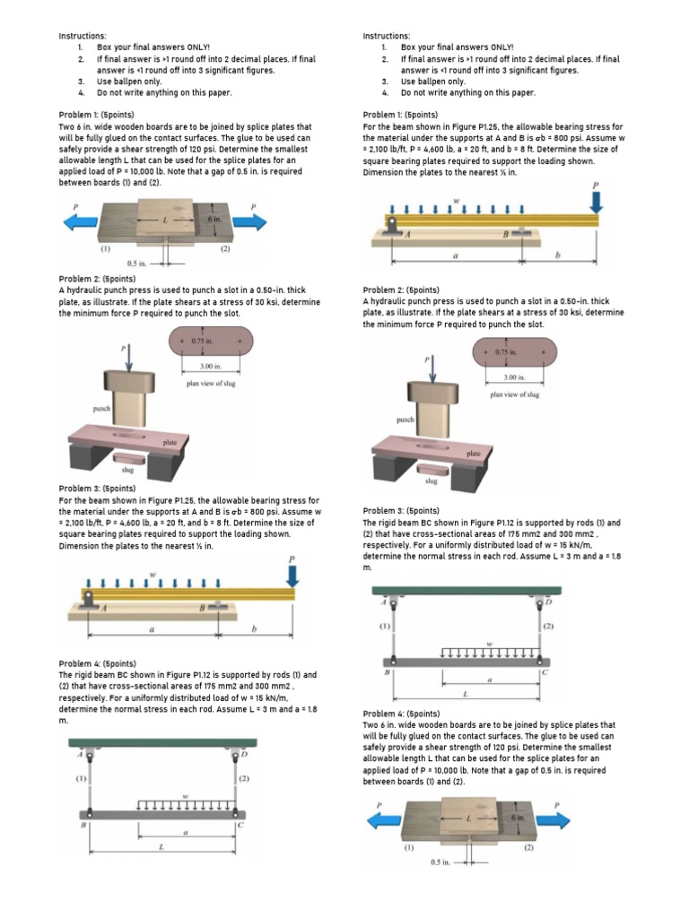 Q1 | PDF | Stress (Mechanics) | Beam (Structure)