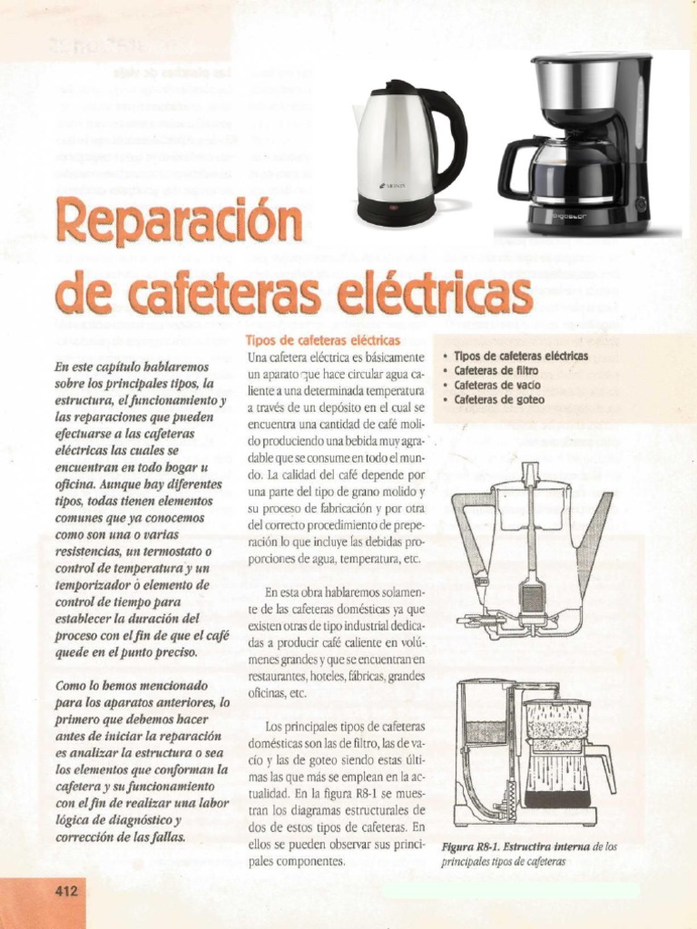 Manual de Reparación de Cafeteras | PDF
