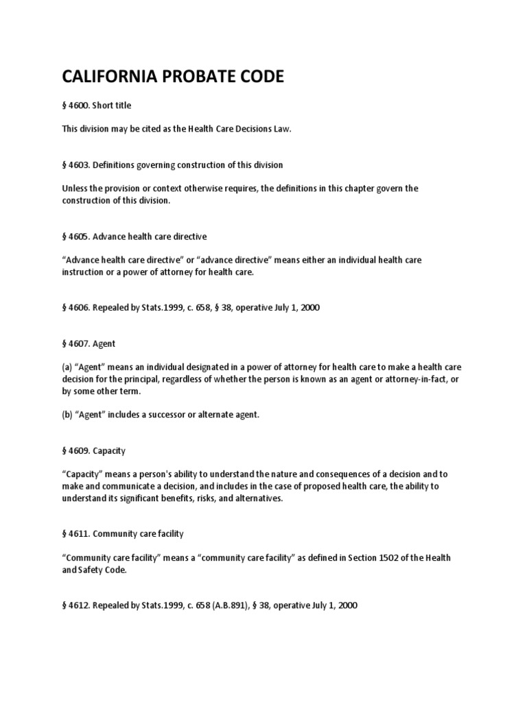 Ca Probate Code Hcda | PDF