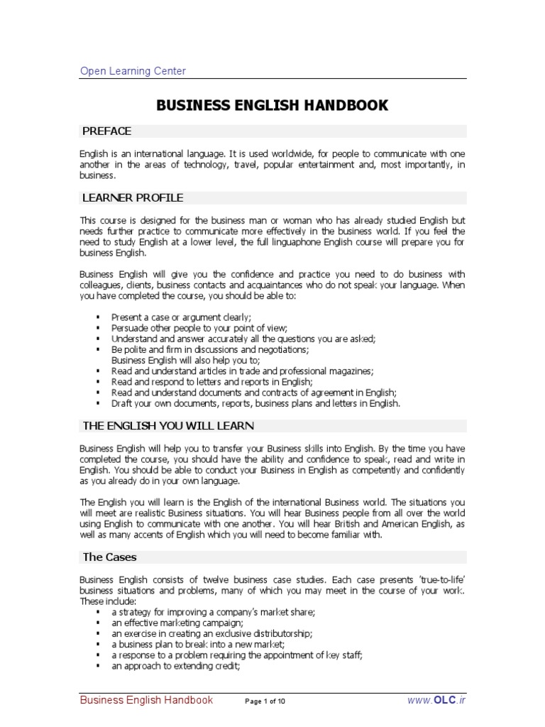 Business English Handbook | PDF | English Language | Test (Assessment)