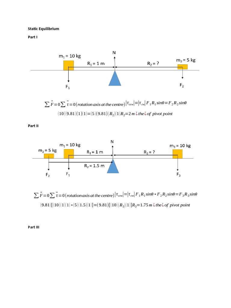 Static Equilibrium and Torque Analysis | PDF | Force | Torque