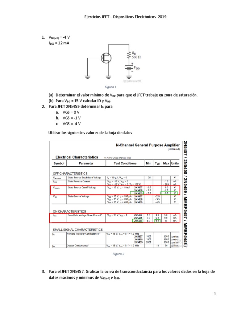 Ejercicios JFET 2019 | PDF | Ciencia y matemáticas