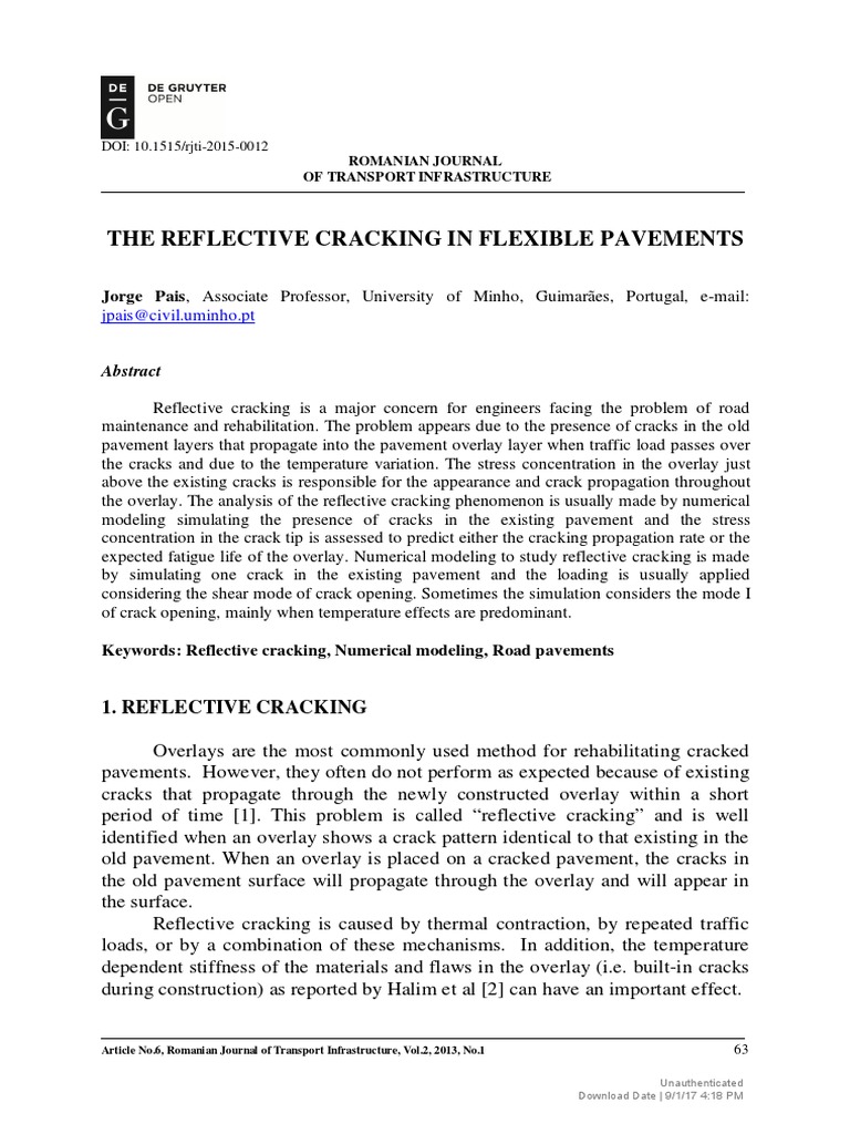 Reflective Cracking in Flexible Pavements | PDF | Fracture | Road Surface
