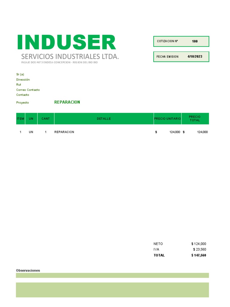 Formato CTZ Nuevo | PDF