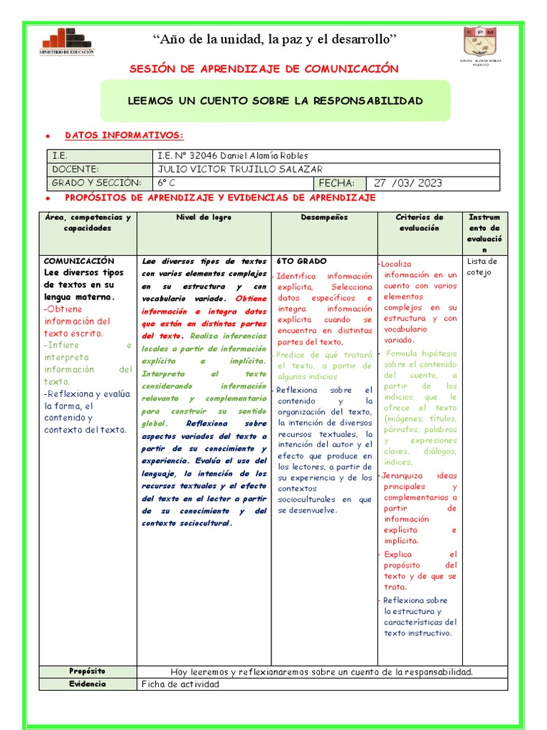 Ses-Lun-Comun-Leemos Un Cuento Sobre La Responsabilidad | PDF ... Ses-Lun-Comun-Leemos Un Cuento Sobre La Responsabilidad | PDF ...