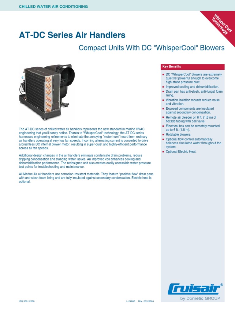 At-Dc Series Air Handlers: Compact Units With DC "Whispercool" Blowers ...