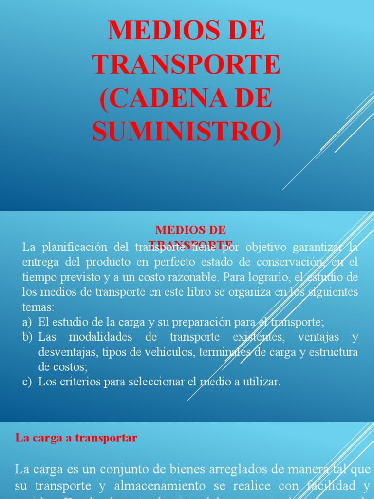 Medios de Transporte (Cadena de Suministro) | PDF | Remolque (Vehículo ...