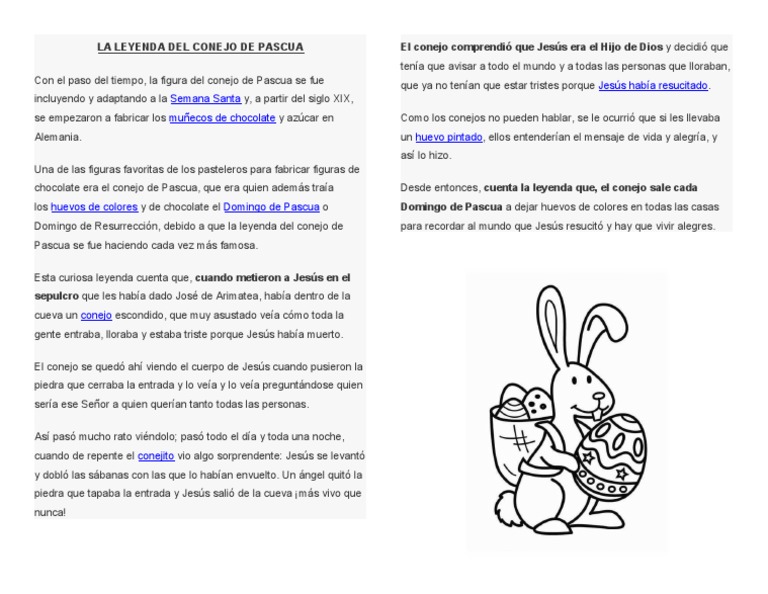 La leyenda del Conejo de Pascua | PDF