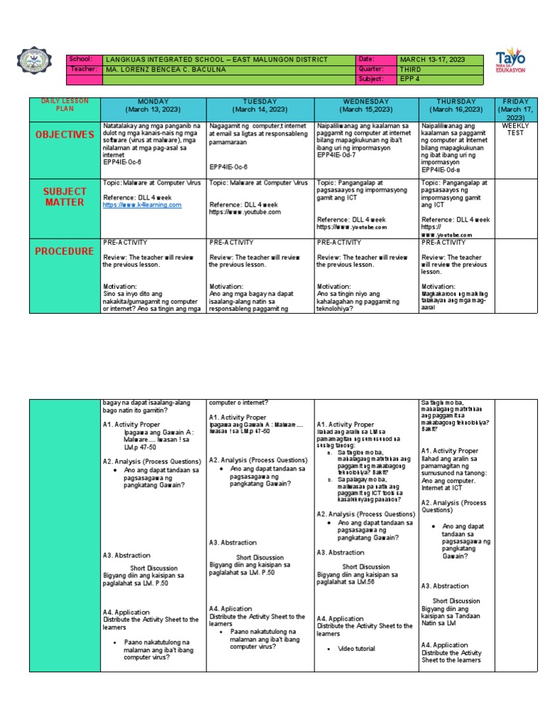 Q3 - Week 5 - Epp 4 | PDF