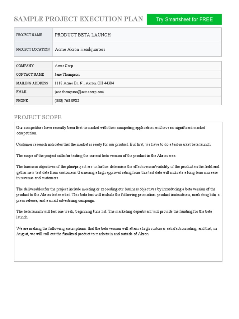 Akron Beta Launch Project Plan | PDF | Software Release Life Cycle ...