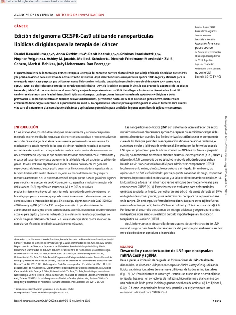 Sciadv Abc9450 en Es | PDF | Cáncer | Virus