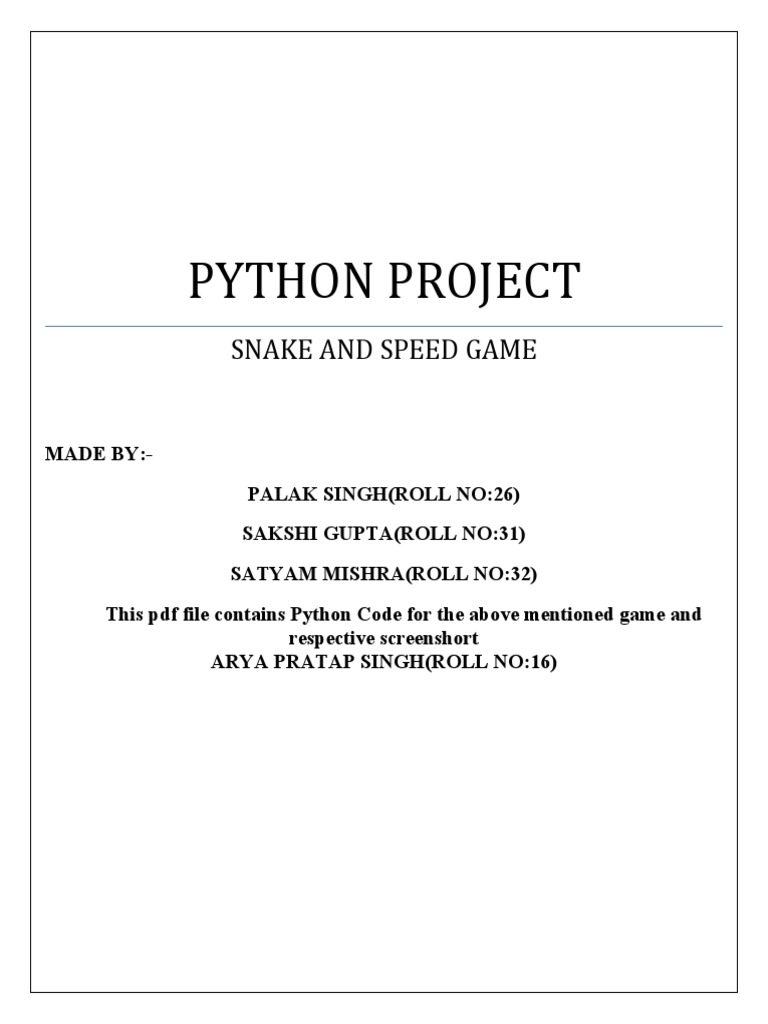 Python Project Pdf