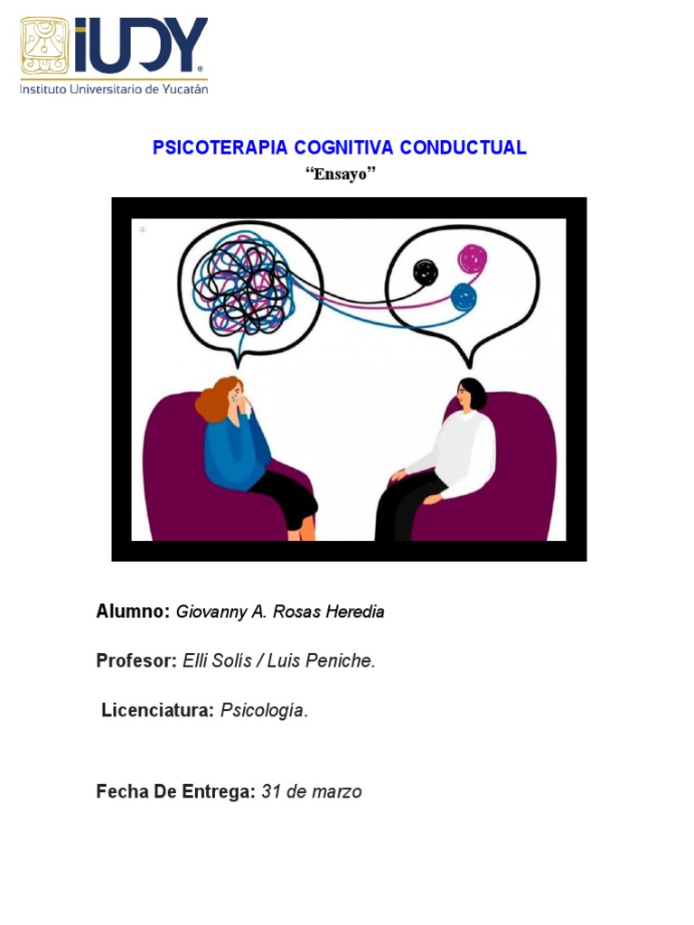 Ensayo | PDF | Terapia de conducta cognitiva | Psicoterapia