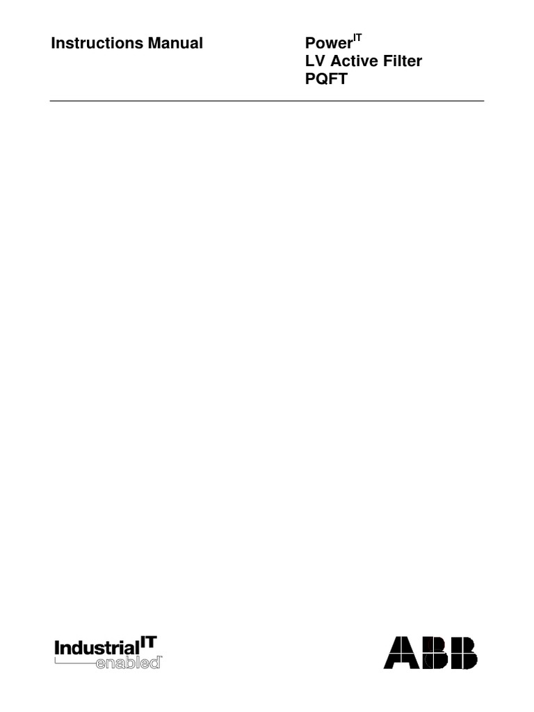 ABB PQFT Active Filter Manual | PDF