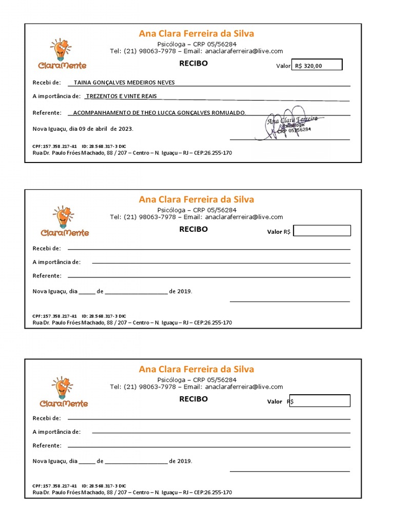 Recibo THEO LUCCA | PDF