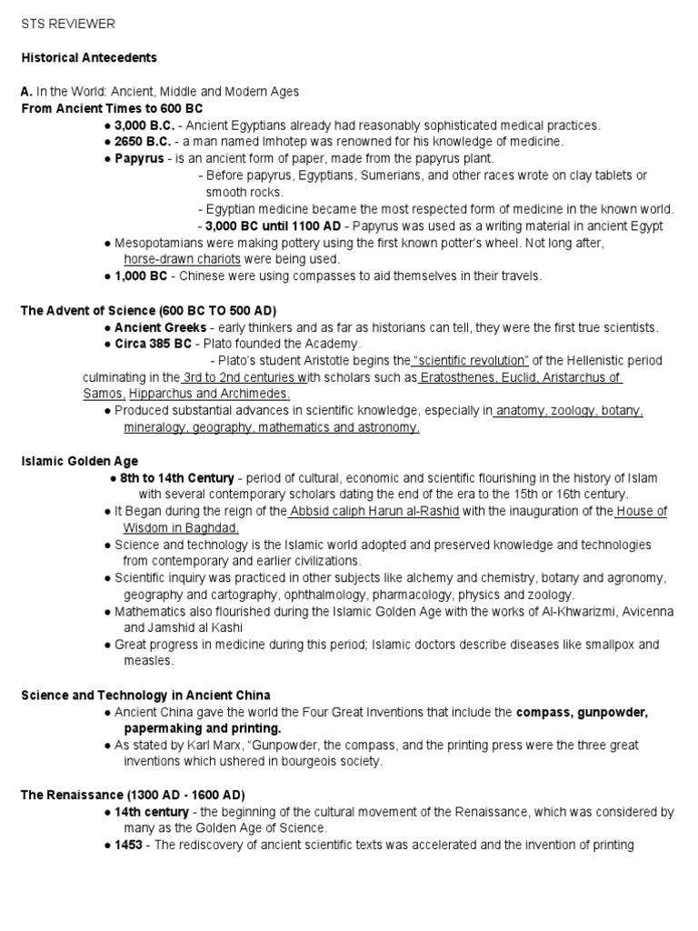 STS Reviewer | PDF | Science | Printing