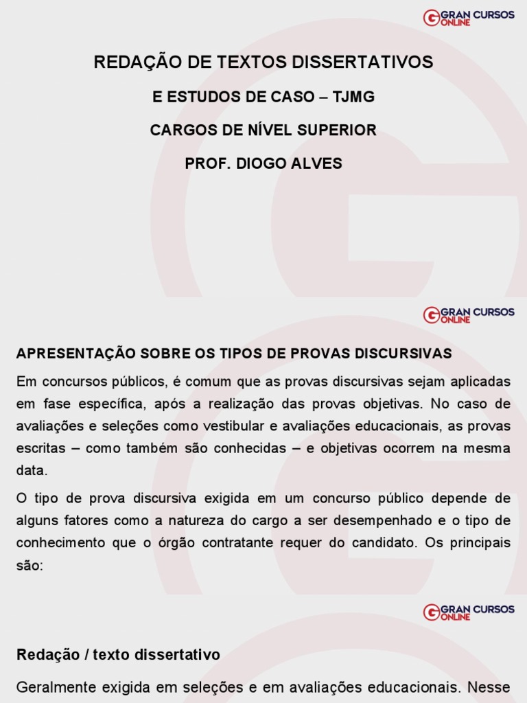 Apresentação Sobre Os Tipos de Provas Discursivas - Dicas para Escrever ... Apresentação Sobre Os Tipos de Provas Discursivas - Dicas para Escrever ...