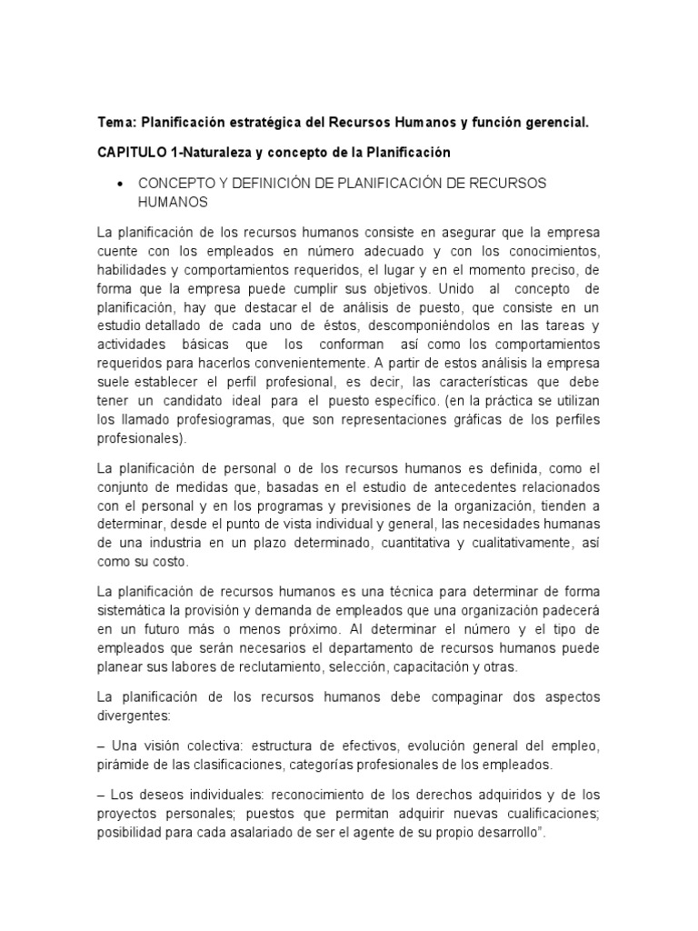 Proyecto Final | PDF | Gestión de recursos humanos | Planificación