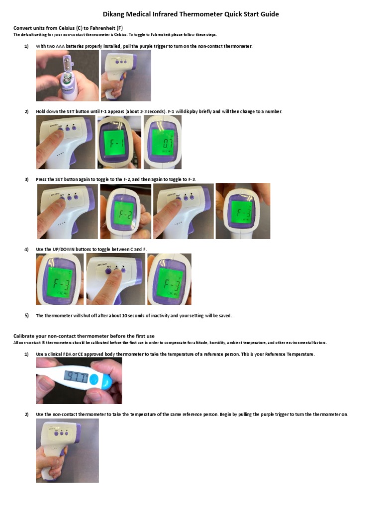 Non Contact Thermometer Calibration Instructions Pics Pdf Thermometer Temperature
