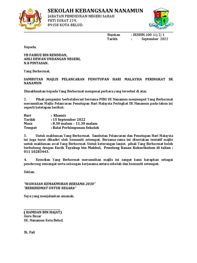 Surat Jemputan Perasmi | PDF