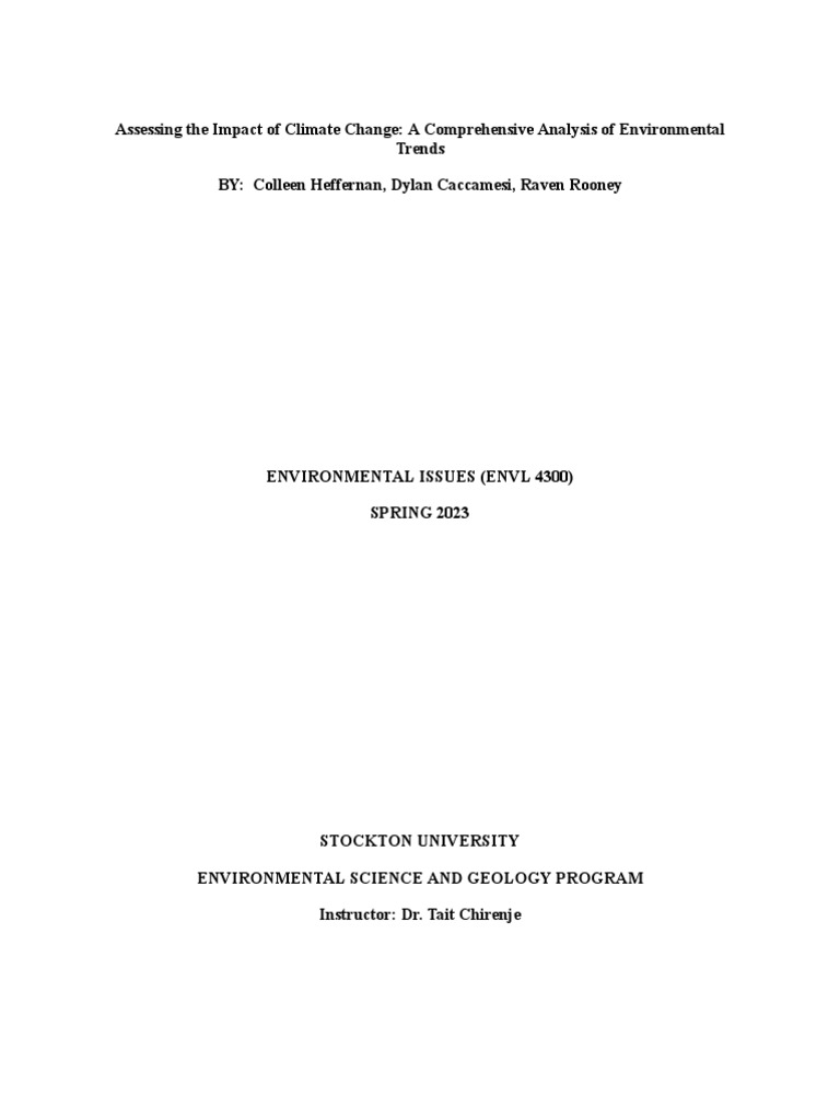 Assessing The Impact of Climate Change A Comprehensive Analysis of ...
