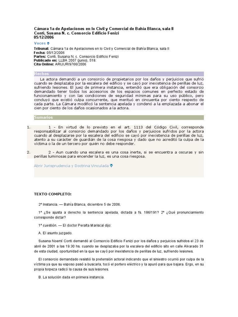 CONTI Vs EDIFICIO CONSORCIO | PDF | Daños y perjuicios | Ventana