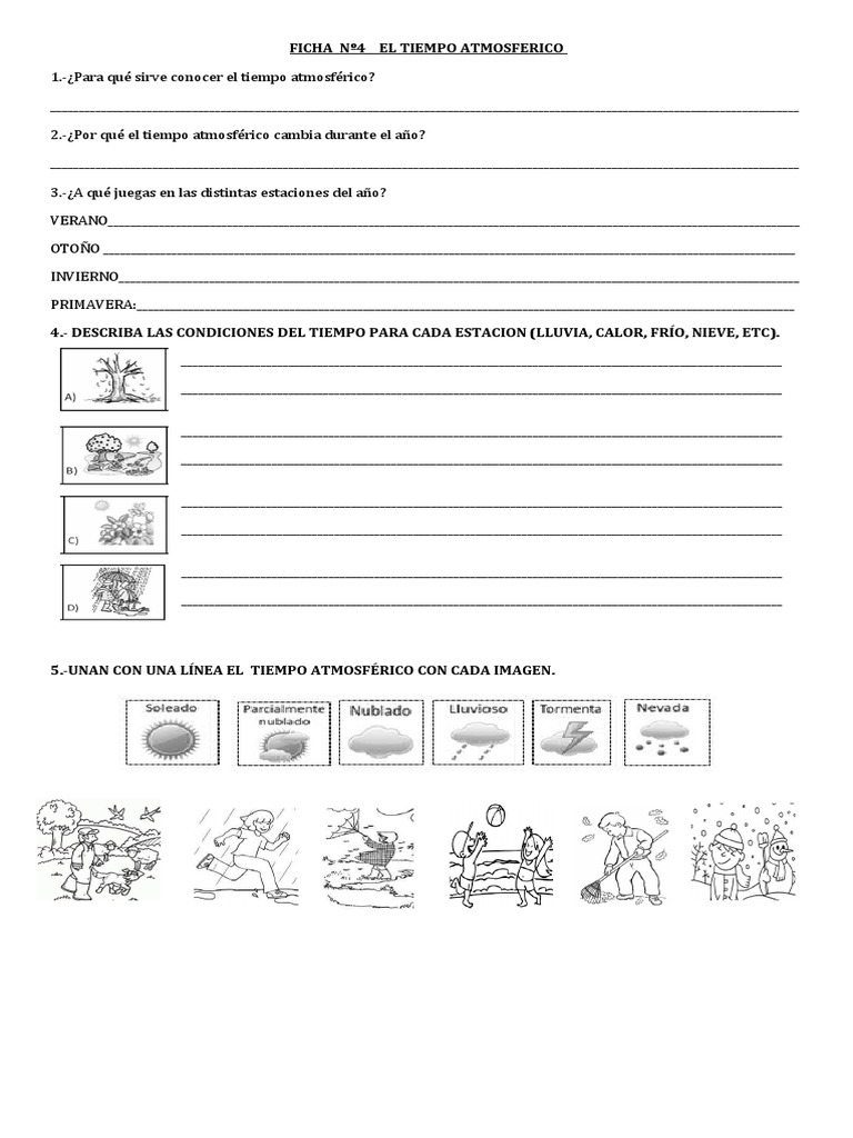 Actividades sobre el Tiempo Atmosférico | PDF | Clima | Atmósfera