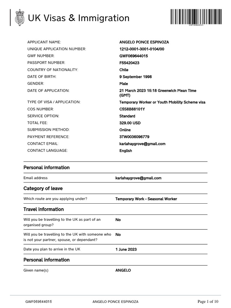 UK Visas & Immigration: Personal Information | PDF | Travel Visa | Passport