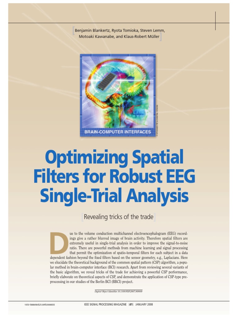 2008 - Optimizing Spatial Filters For Robust EEG Single-Trial Analysis ...
