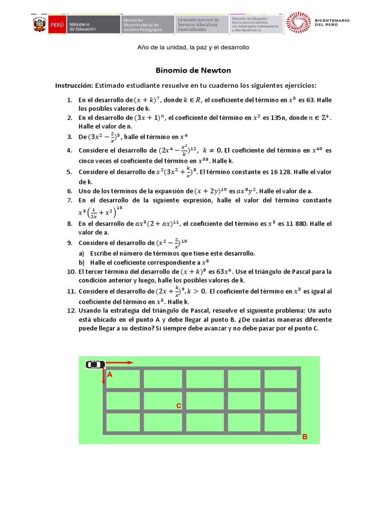 Binomio de Newton Práctica | PDF