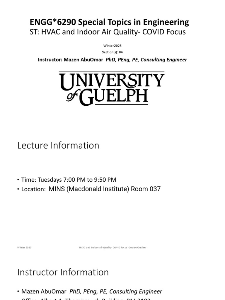 HVAC-2 - W23 Course Outline | PDF | Ventilation (Architecture ...
