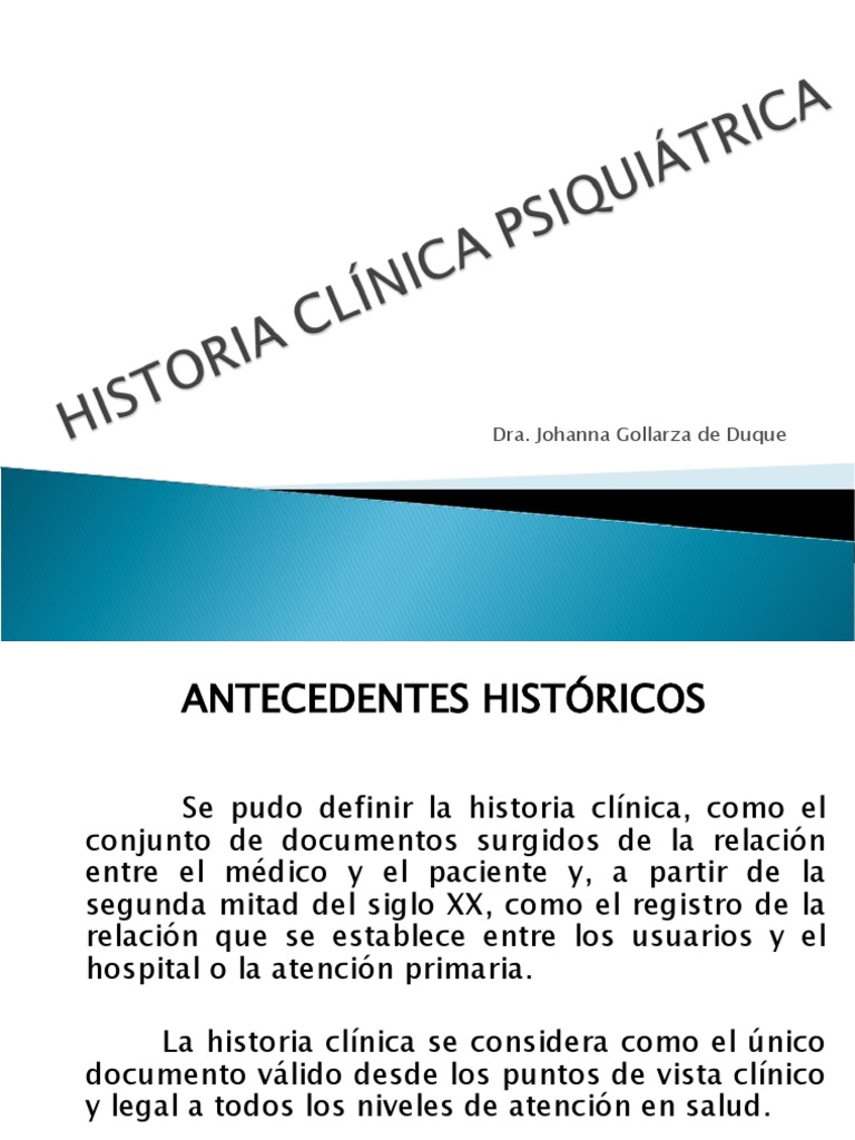 Historia Clinica Psiquiatrica. | PDF | Historial médico | Clínica
